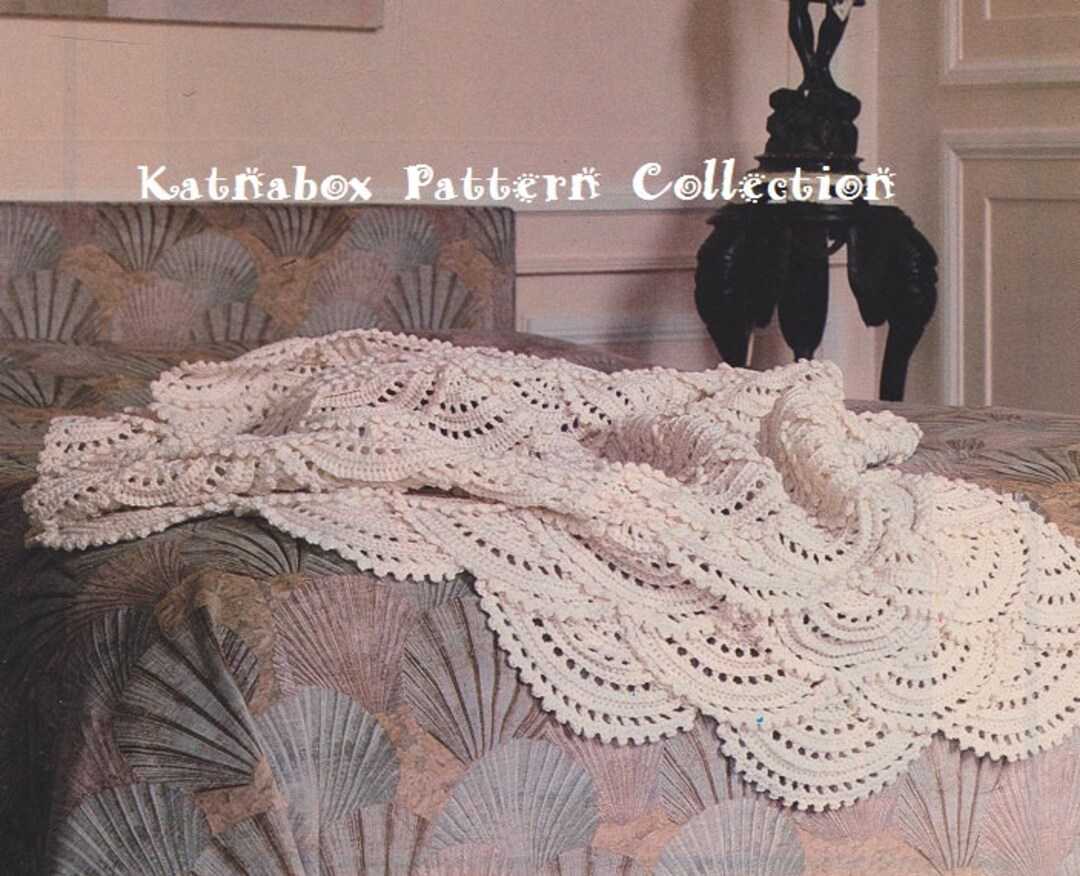 Crochet "shell" Afghan Pattern #KC0203, Advanced Skill Level, Crochet ...