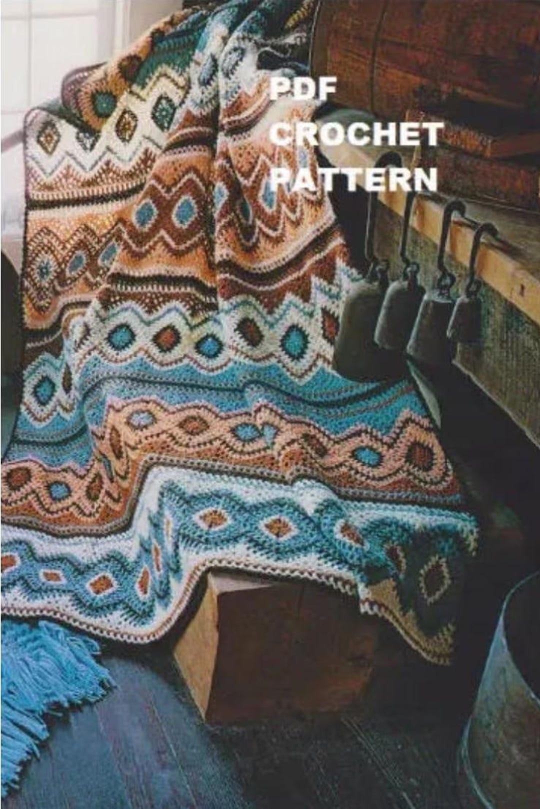 Crochet Navajo Afghan Pattern #KC0014, Intermediate Skill Level, Crochet PDF Pattern - Etsy