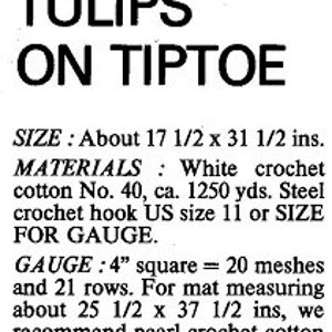 Crochet tulips on Tiptoe Doily Pattern KC1051, Intermediate Skill Level, Crochet PDF Digital ...