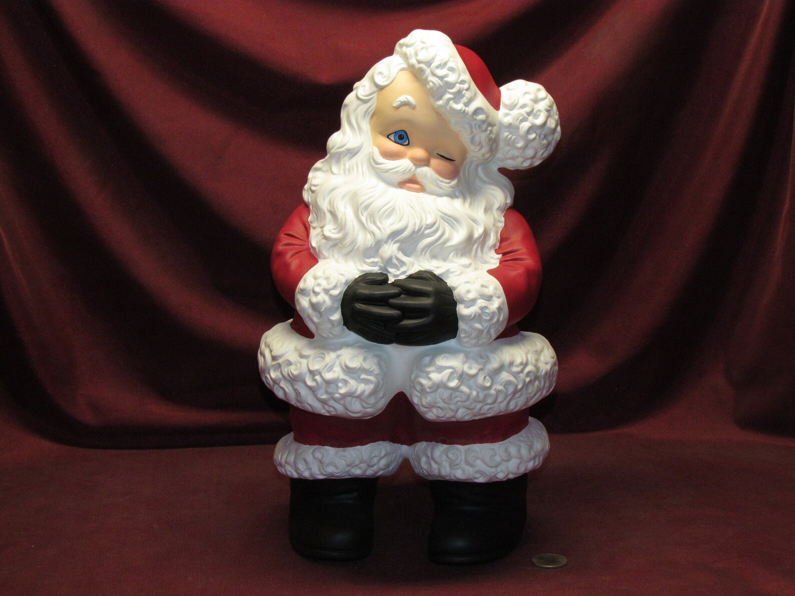 Ceramic Bisque Large Winking Vintage Santa Claus Hand Painted - Etsy