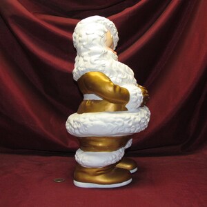 Gold and White Themed Large Winking Santa Claus Hand Painted Finished ...