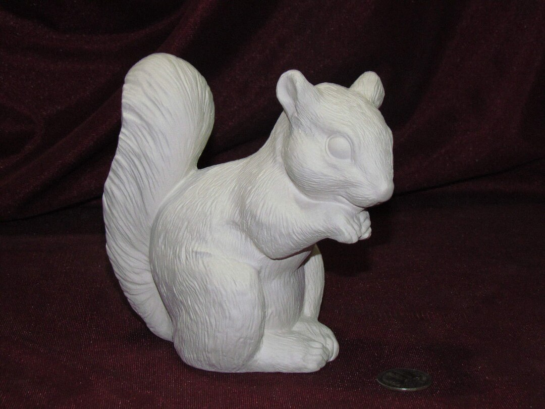 Ceramic Bisque U-paint Squirrel With Paws up Unpainted Ready to Paint ...