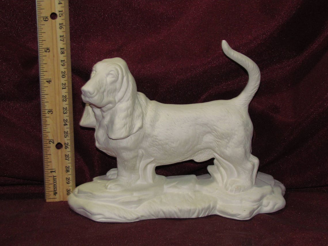 Ceramic Bisque U-paint Basset on A Rock Base Unpainted Ready - Etsy