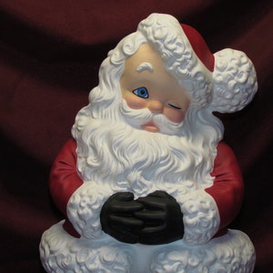 Ceramic Bisque Large Winking Vintage Santa Claus Hand Painted Finished ...