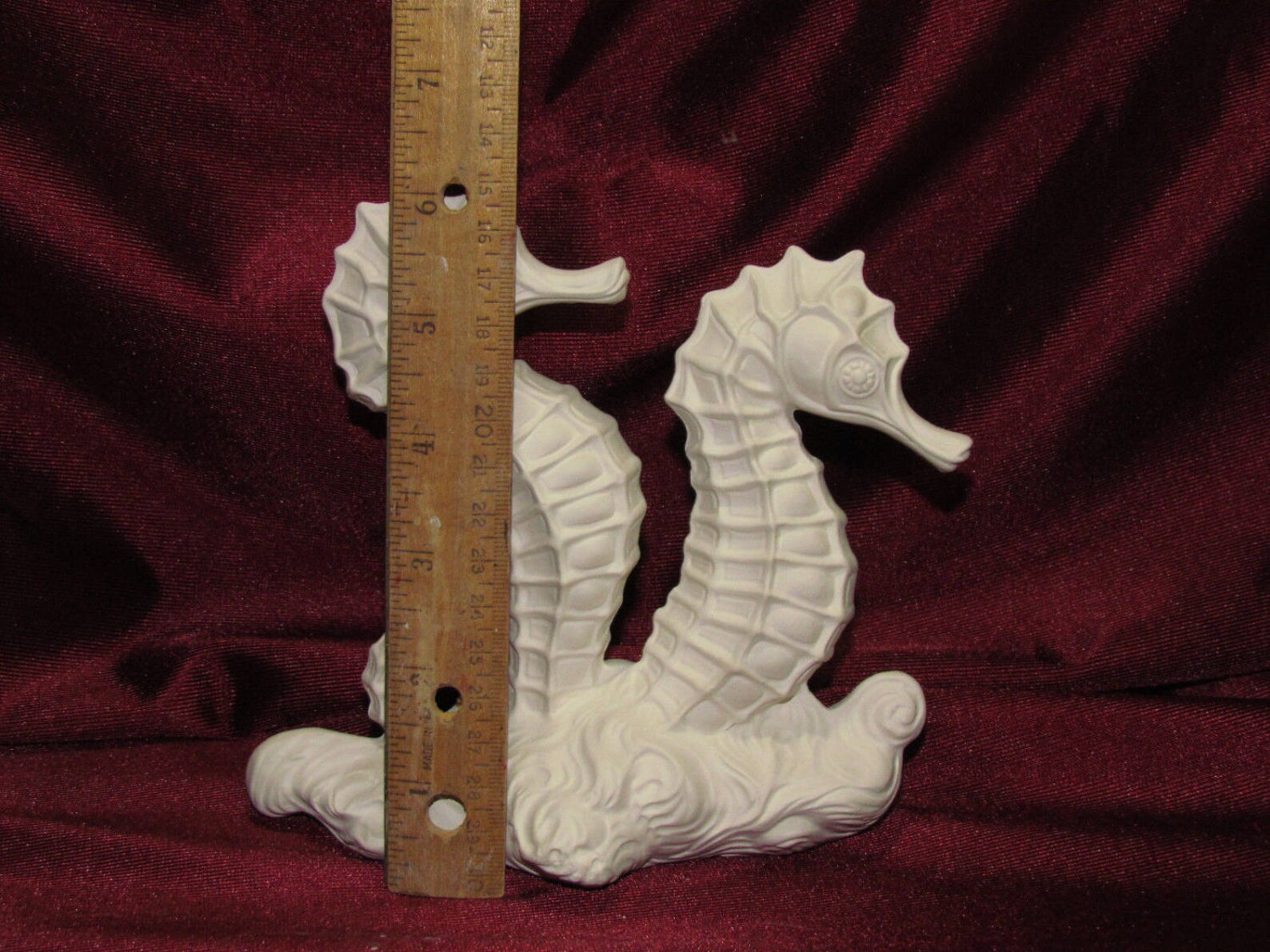 Ceramic Bisque Mermaid Accessory Sea Horse Pair on Waves U | Etsy