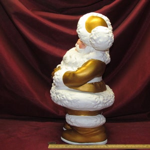 Gold and White Themed Large Winking Santa Claus Hand Painted Finished ...
