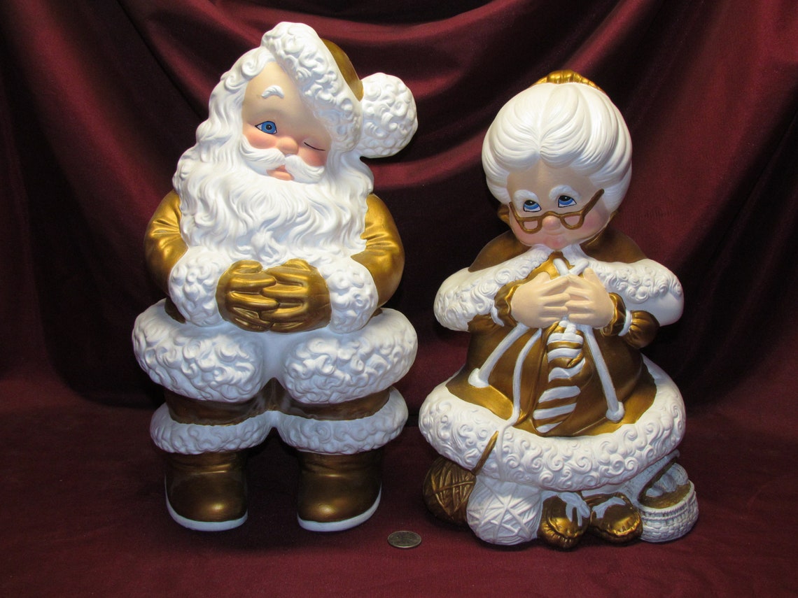 Gold and White Themed Large Mr. and Mrs Santa Claus Hand - Etsy