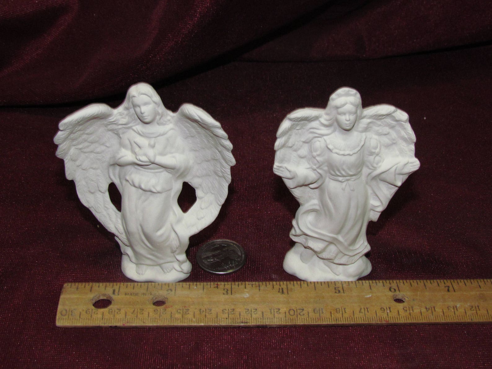 Ceramic Bisque U-paint Pair of Small Angels Unpainted Ready to | Etsy