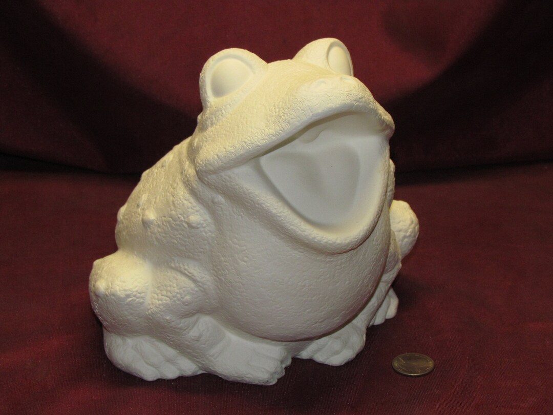 Ceramic Bisque Frog With Mouth Open Ready to Paint U-paint - Etsy