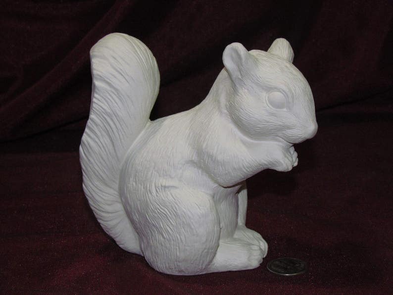 Ceramic Bisque U-Paint Squirrel With Paws Up Unpainted Ready | Etsy