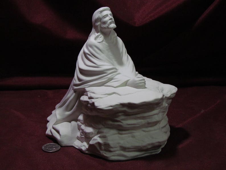 Ceramic Bisque Jesus Christ in the Garden Praying U-paint - Etsy