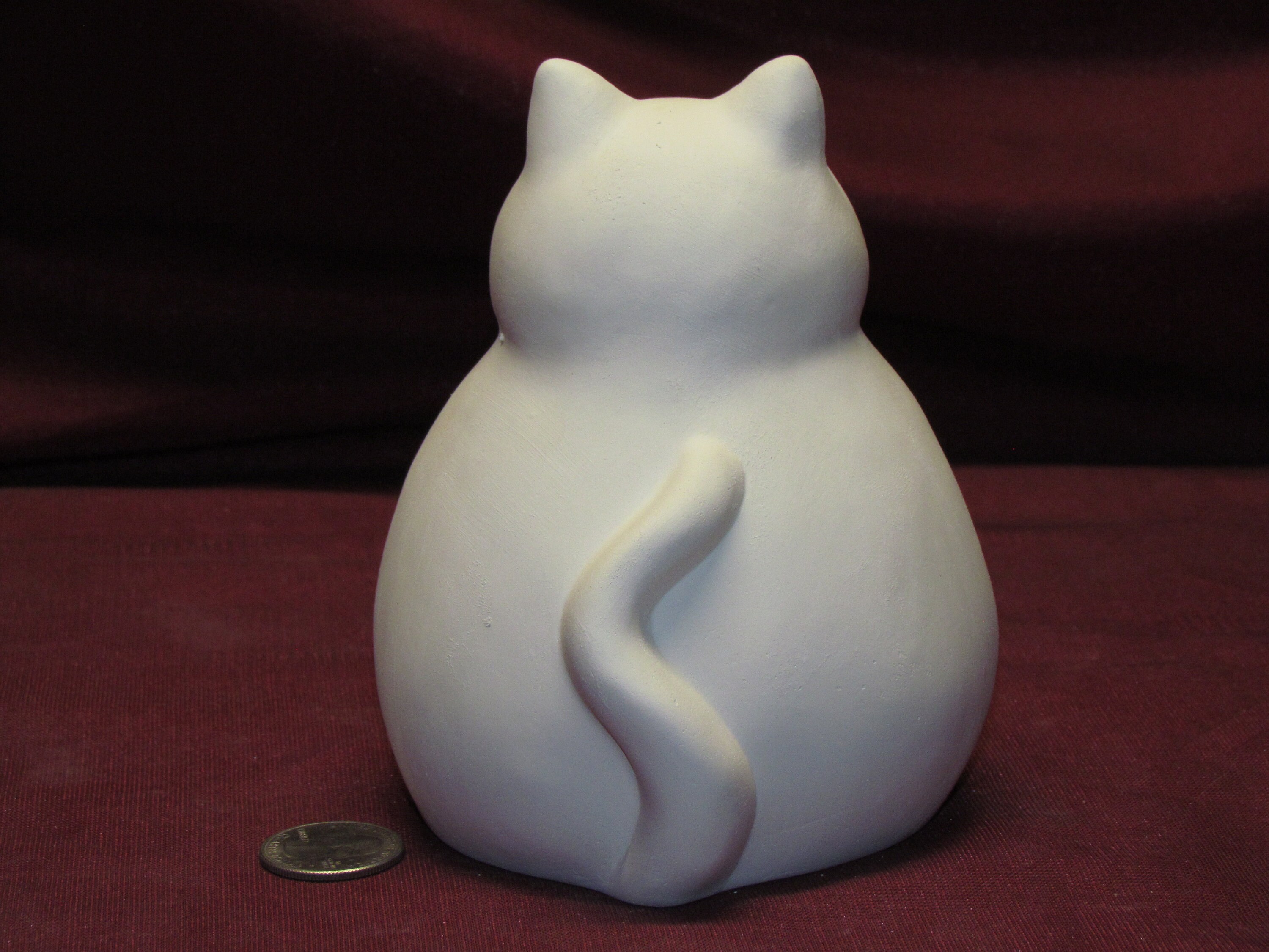 Ceramic Bisque Sitting Fat Kitty Cat Kitten Ready to Paint | Etsy