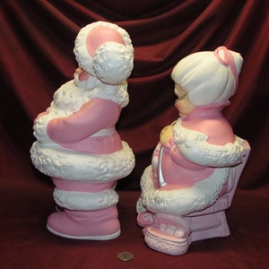 Pink Themed Large Mr. and Mrs Santa Claus ~ Hand Painted Finished Ready ...