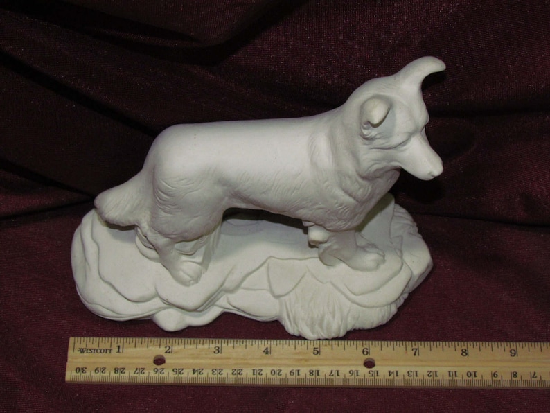 Ceramic Bisque U-paint Border Collie on A Rock Base Unpainted - Etsy