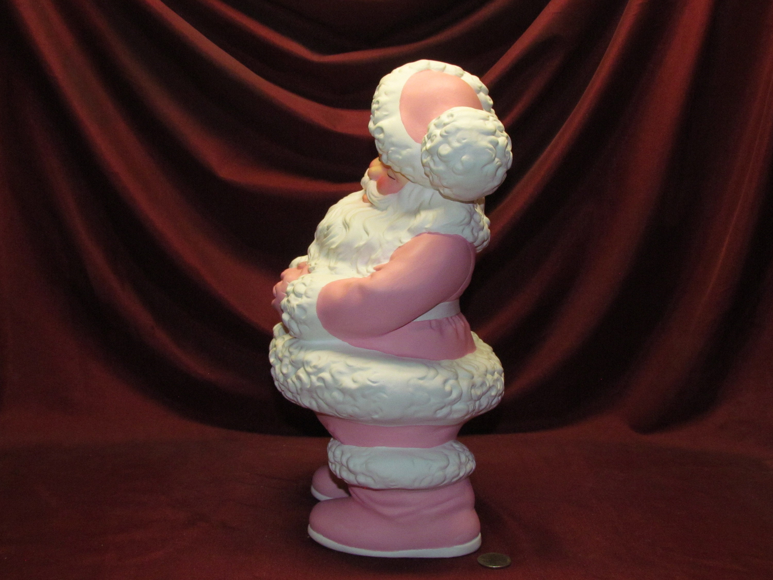 Pink Themed Large Winking Vintage Santa Claus Hand Painted - Etsy