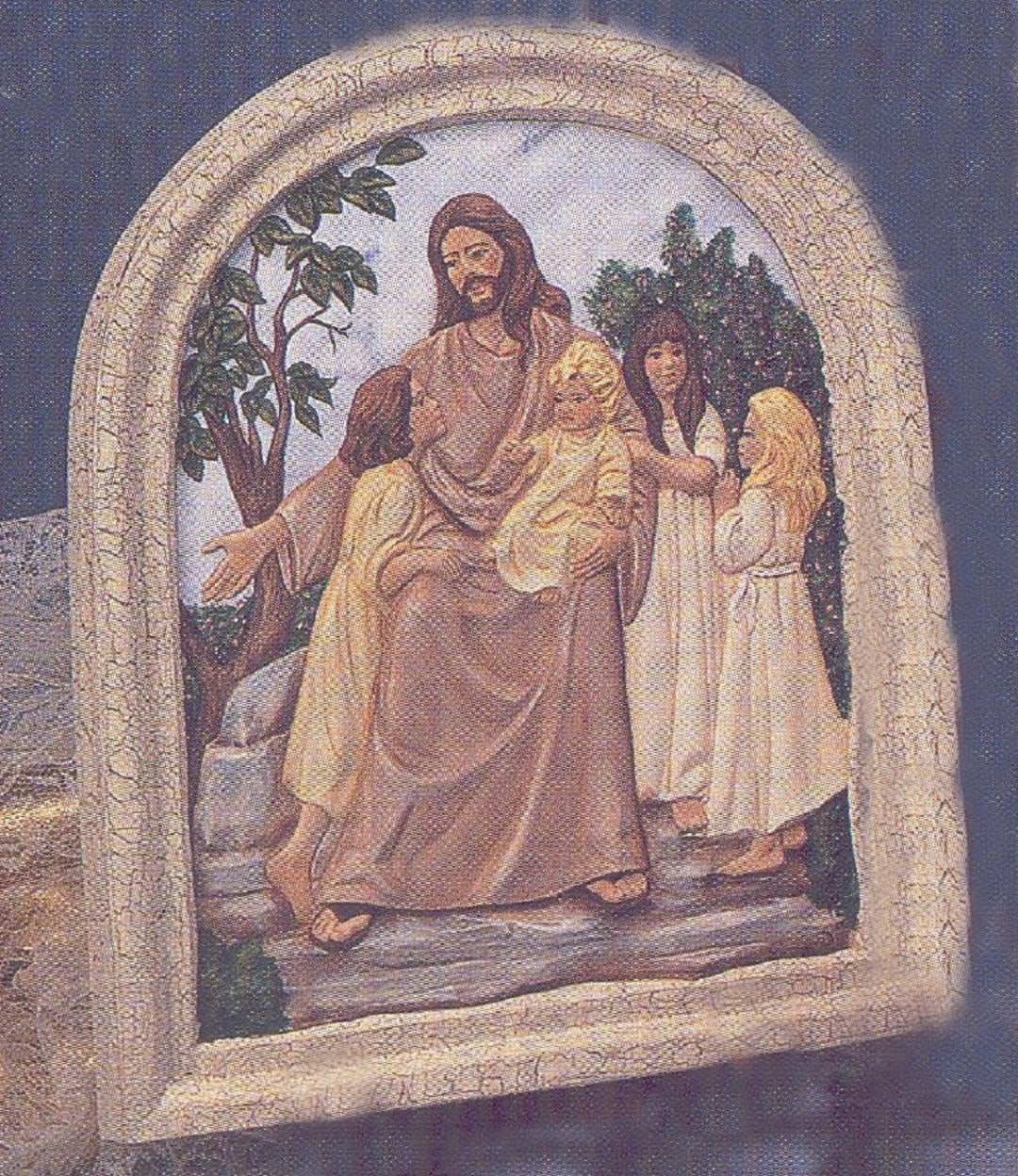 Ceramic Bisque U-paint Jesus Christ With Children Wall Plaque Hanging ...