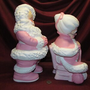 Pink Themed Large Mr. and Mrs Santa Claus ~ Hand Painted Finished Ready ...