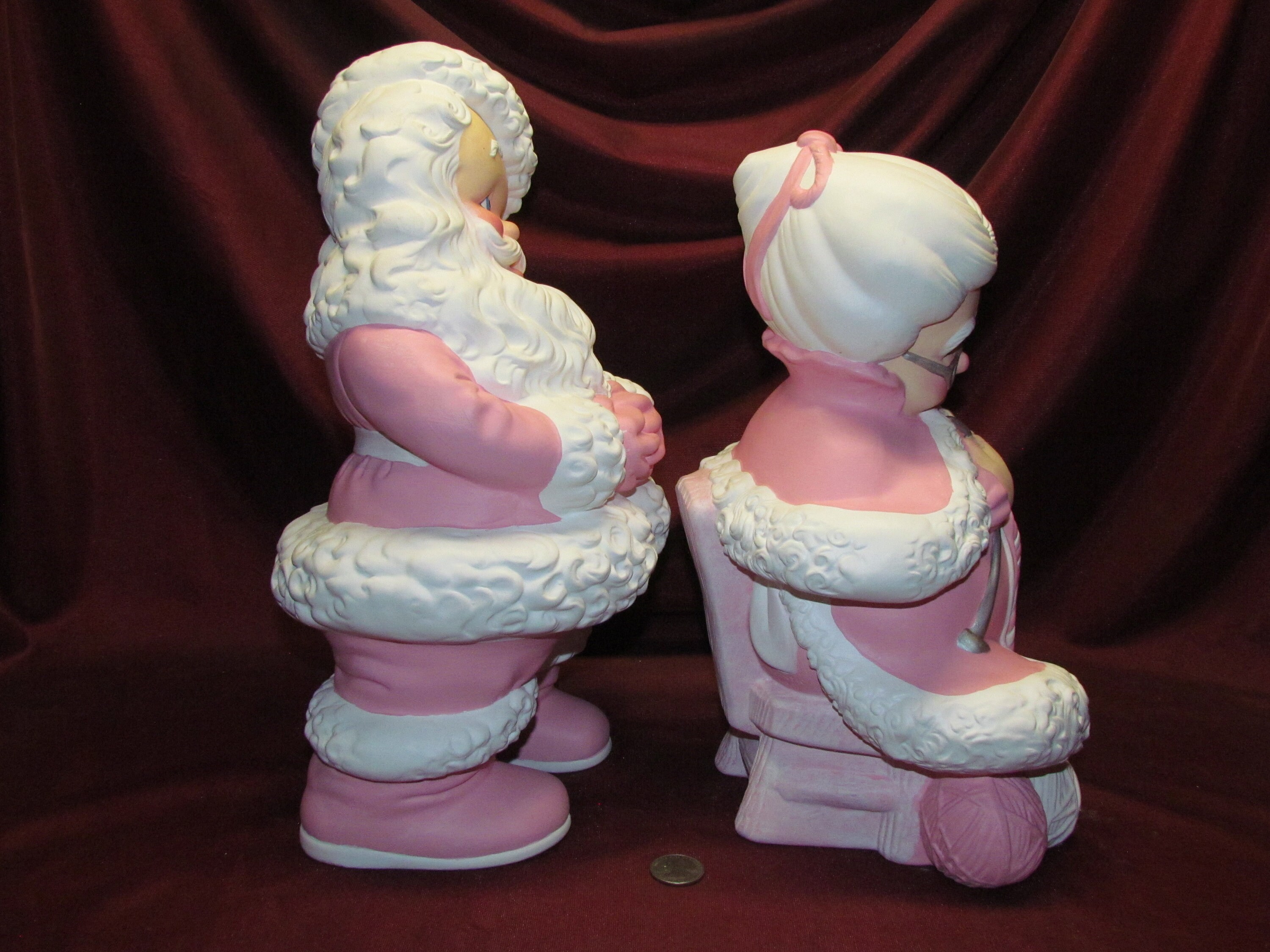 Pink Themed Large Mr. and Mrs Santa Claus Hand Painted | Etsy