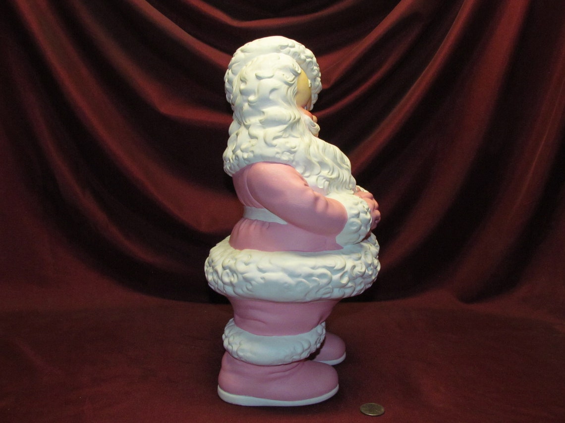 Pink Themed Large Winking Vintage Santa Claus Hand Painted - Etsy