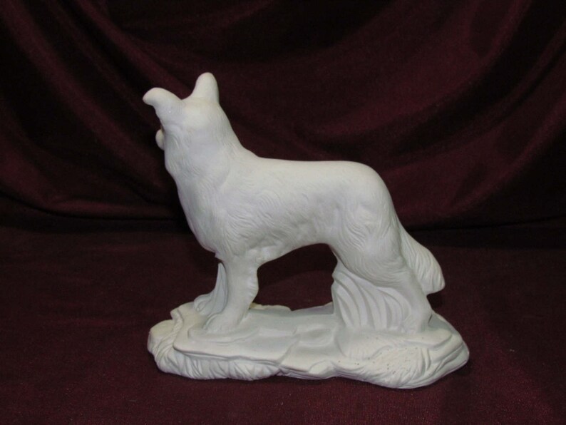 Ceramic Bisque U-paint Border Collie on A Rock Base Unpainted - Etsy