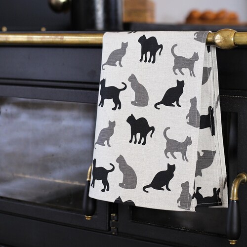 Black Cat Decorative Tea Towel - Etsy