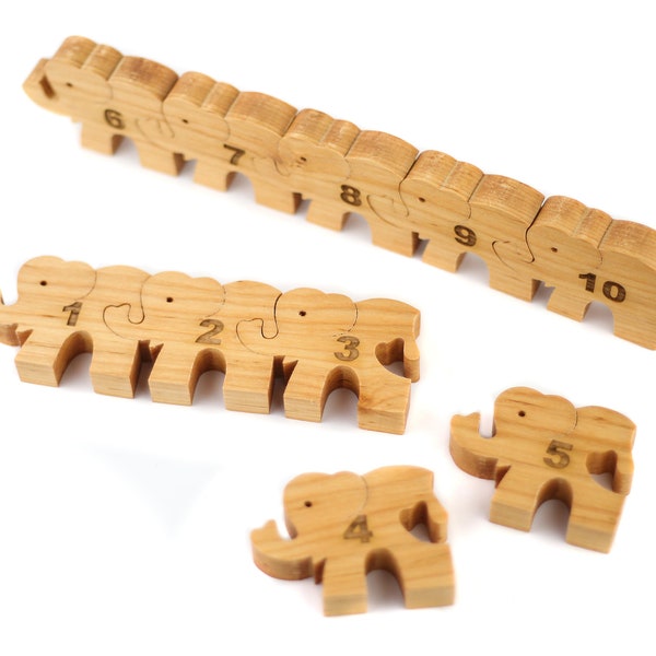 Wooden Number Puzzle 1 10 - Etsy
