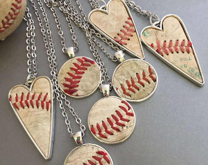 Leather Baseball Necklace - Etsy