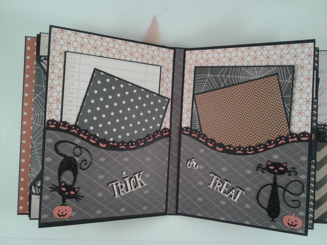 Halloween Photo Album Halloween Mini Album Scrapbook Album - Etsy