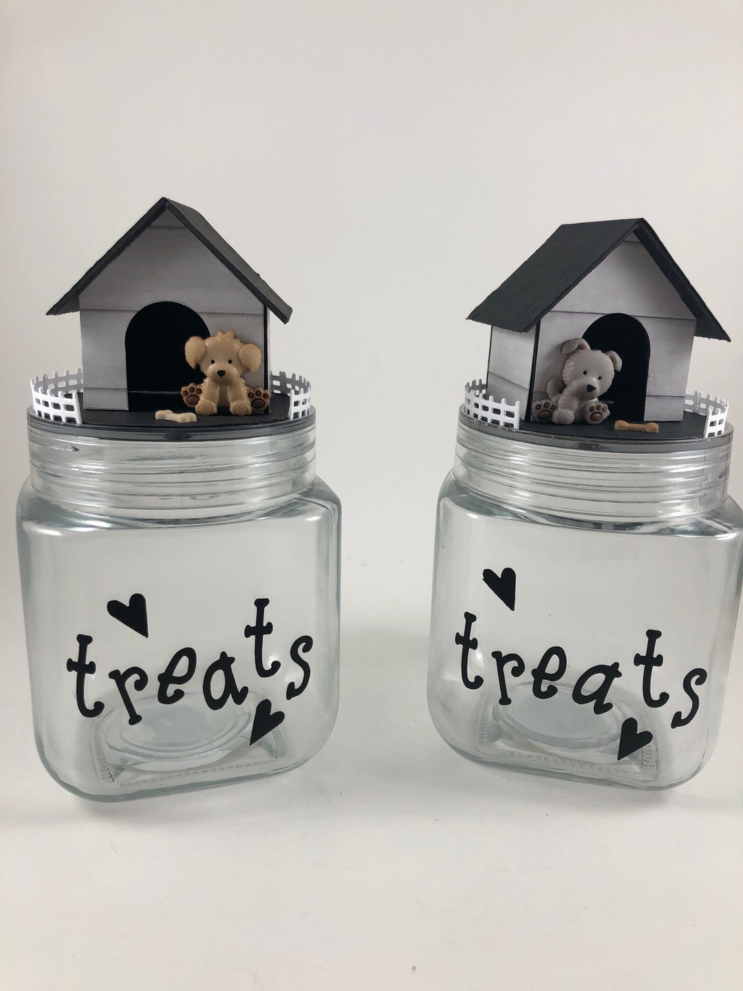Dog Treat Jar With Doghouse, Personalized Pet Treat Container - Etsy