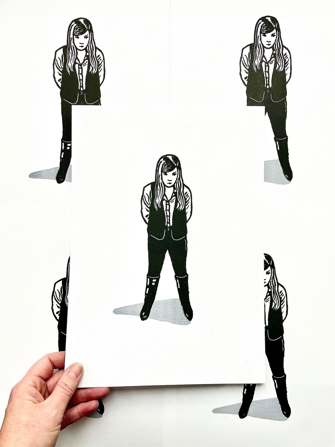 Handmade Linocut Print of Mary Weiss - Lead Singer of the Girlgroup ...