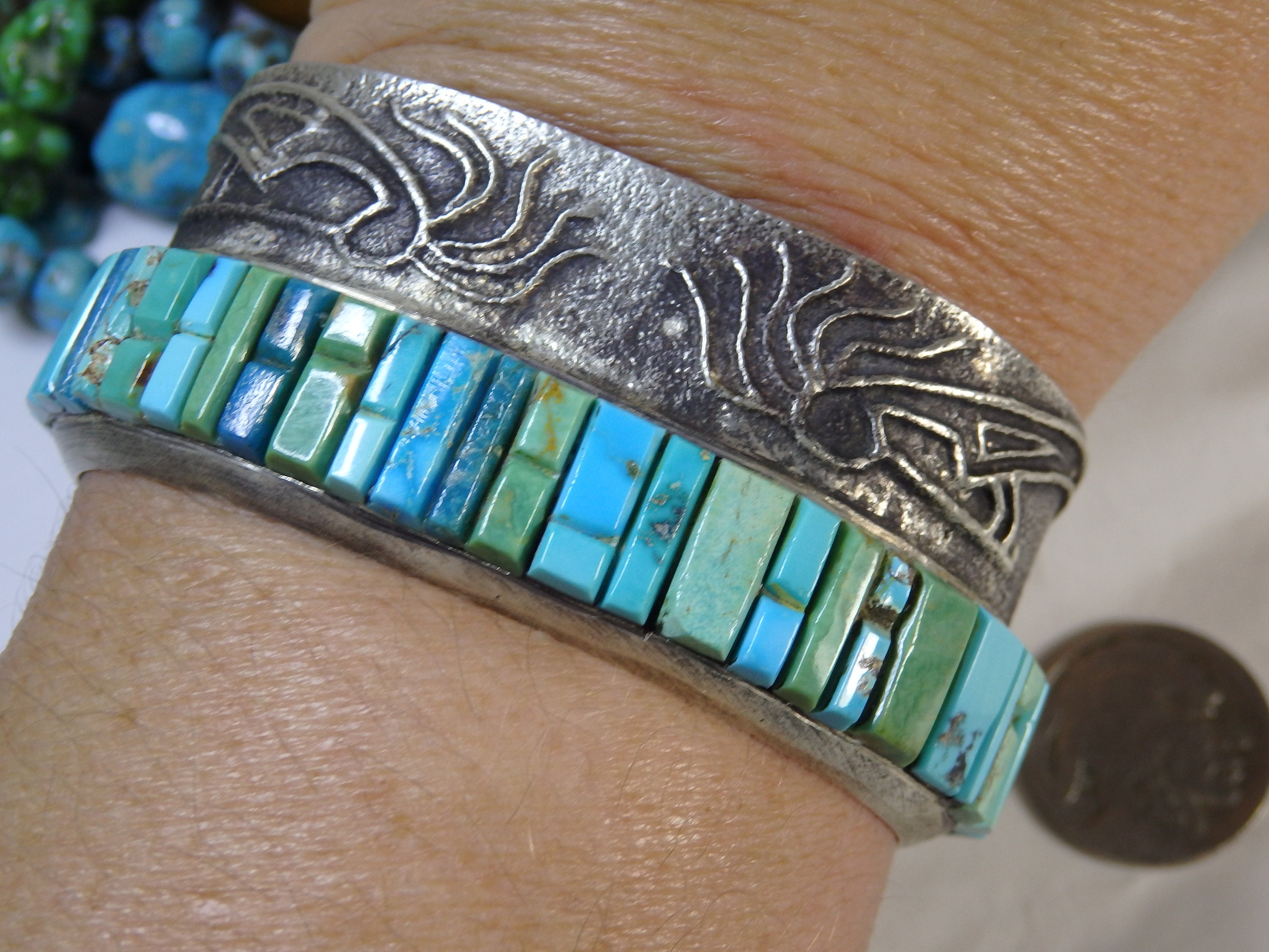 NAVAJO Rose Chee USA Mined TURQUOISE Sampler Tufa Cast - Etsy