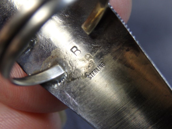 NAVAJO Byron Begay Webbed TURQUOISE Solid Sterling Si… - Gem