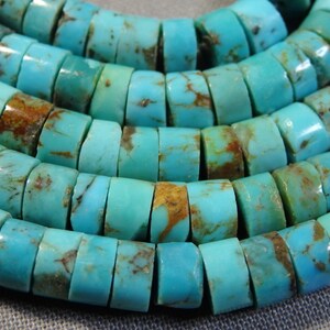 Arizona KINGMAN TURQUOISE 6mm Smooth Heishi 16 Strand 110cts Old Stash ...