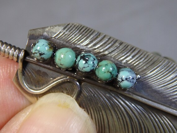 NAVAJO Byron Begay Webbed TURQUOISE Solid Sterling Si… - Gem