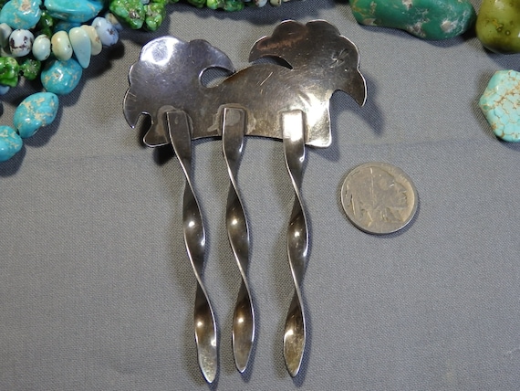 NAVAJO Gibson Gene TURQUOISE inlay STERLING Silver 4… - Gem