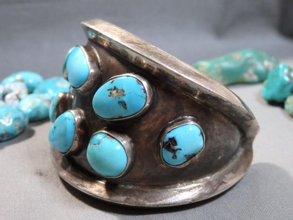 127g NATIVE AMERICAN Castle Dome TURQUOISE cluster St… - Gem