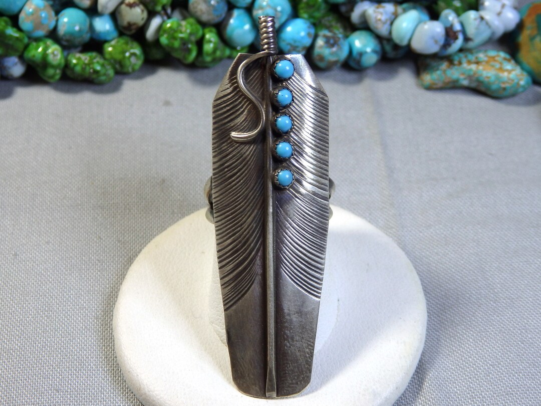 NAVAJO Byron Begay Faux TURQUOISE Solid Sterling Silver - Etsy