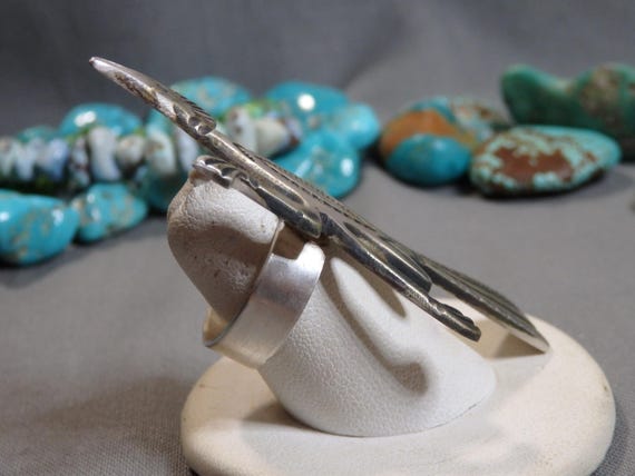 Native American Cast Sterling Silver ROAD RUNNER RING… - Gem