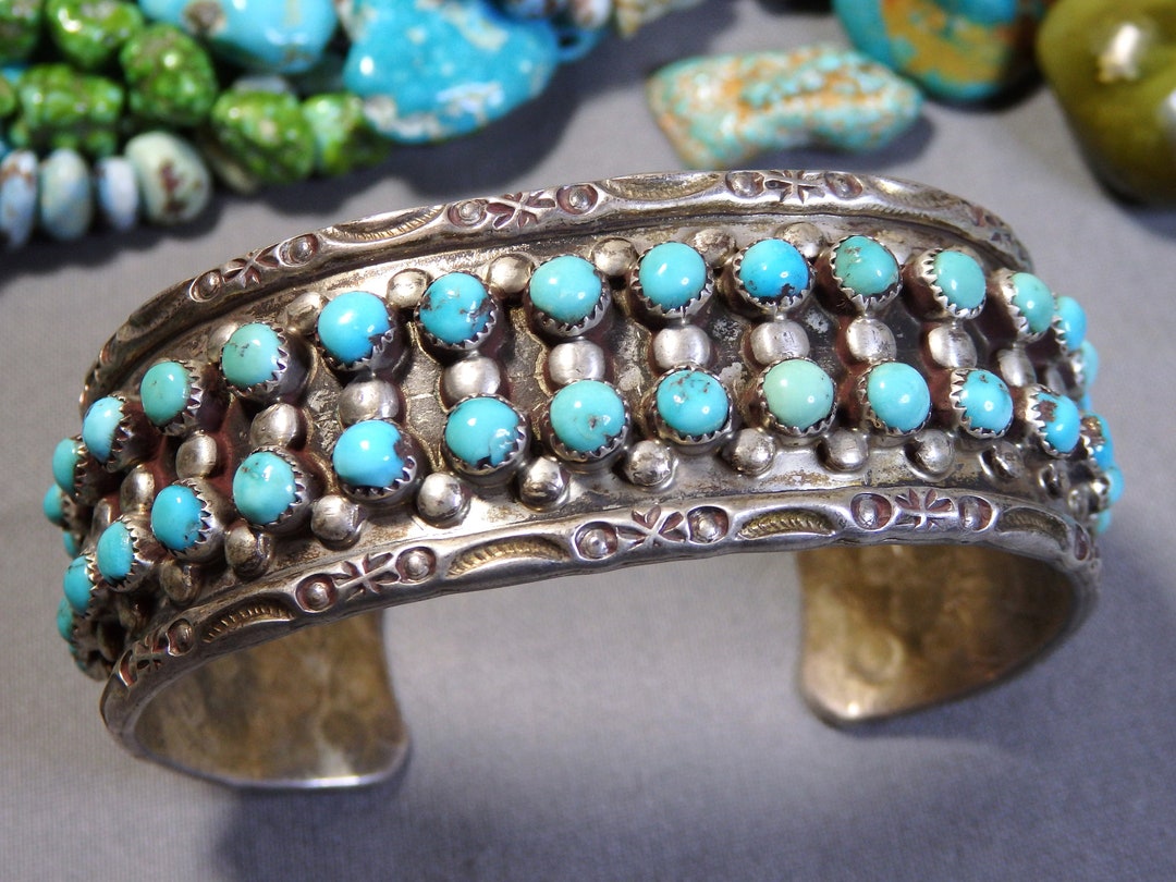 Rare ZUNI Jason & Pearl Ukestine Sleeping Beauty TURQUOISE Snake Eyes ...