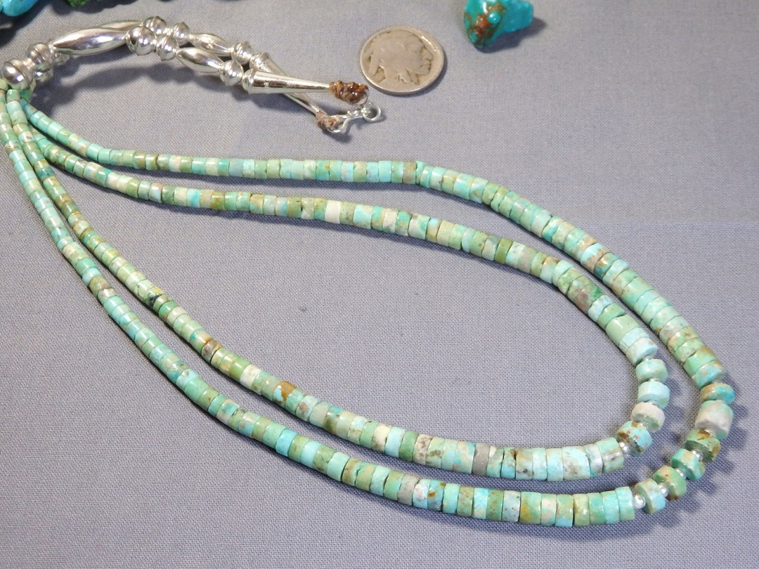 NAVAJO PEARLS & Old Stash Nevada Fox Mine TURQUOISE Sterling - Etsy