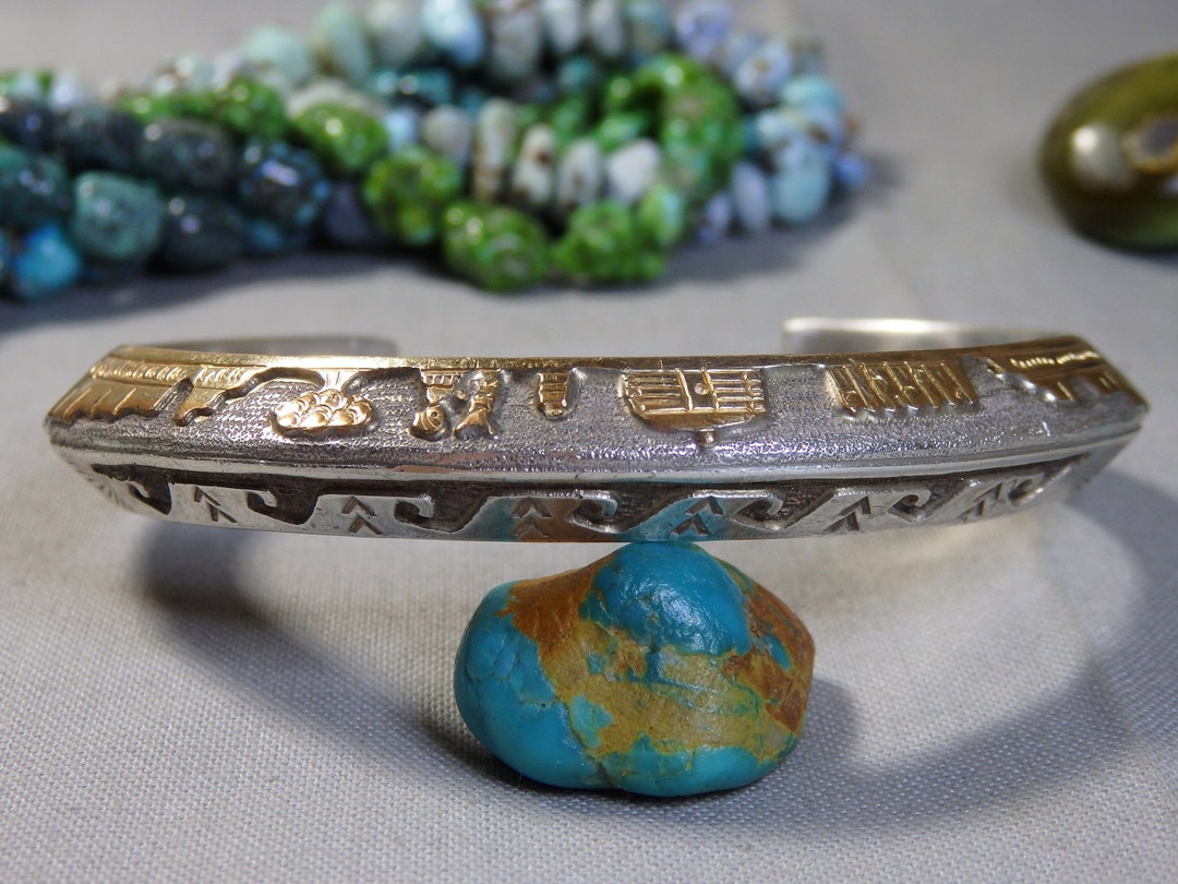 NAVAJO Robert Becenti 12K G.F. Sterling Silver STORY TELLER - Etsy