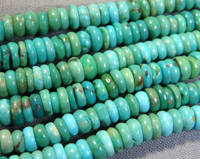Quality ROYAL BEAUTY TURQUOISE 6mm Disc Rondelle Beads 16" Strand - Etsy