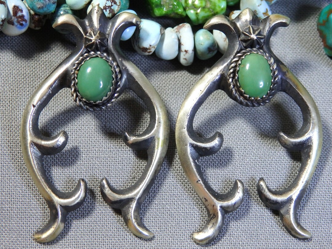 NAVAJO Eva & Linberg Billah ROYSTON Turquoise Sterling Silver 1.9 NAJA ...