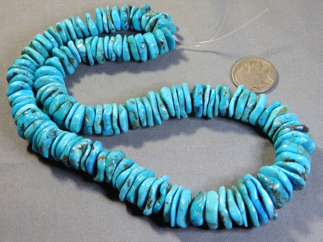 Gemmy Arizona KINGMAN TURQUOISE Graduated Disc Beads 11mm to 22mm 136g ...