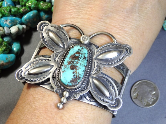 NAVAJO Dean Sandoval Pilot Mountain TURQUOISE Sterlin… - Gem