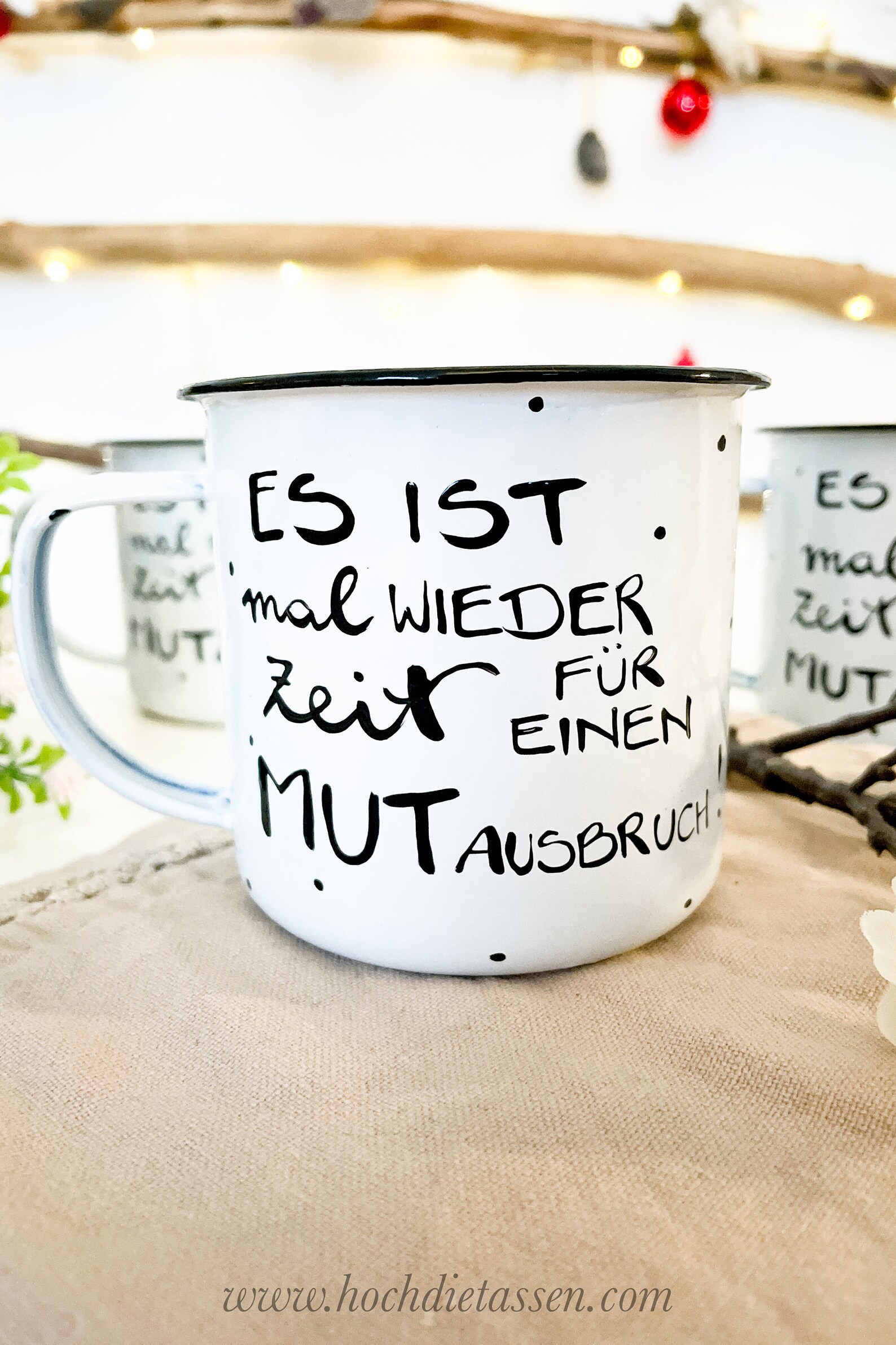 Emailletasse Mutausbruch Emaille Tasse Tasse mit Spruch - Etsy.de