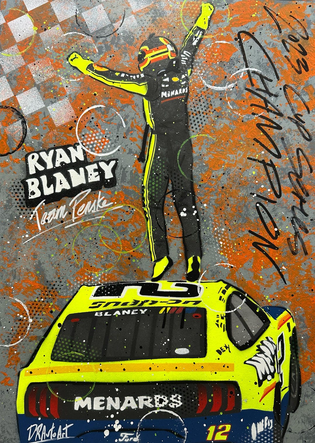 Ryan Blaney, NASCAR 2023 Champ - Graffiti Painting - Etsy
