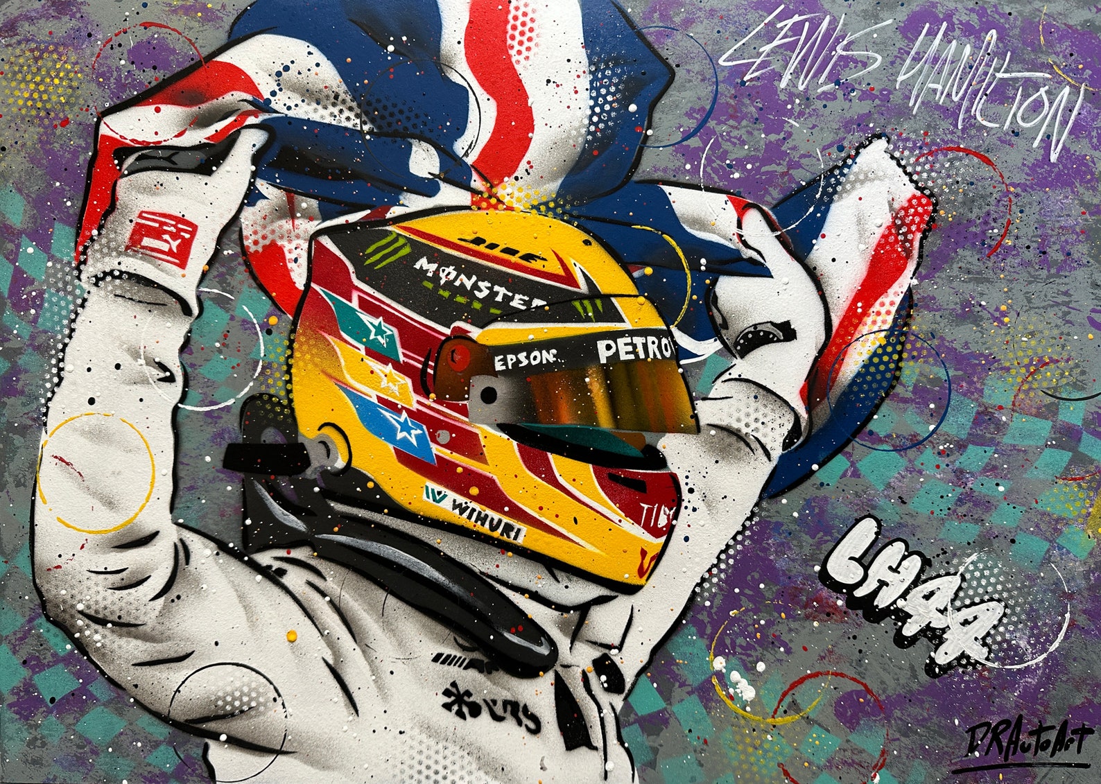 Lewis Hamilton, 2017 - Graffiti Painting - Etsy