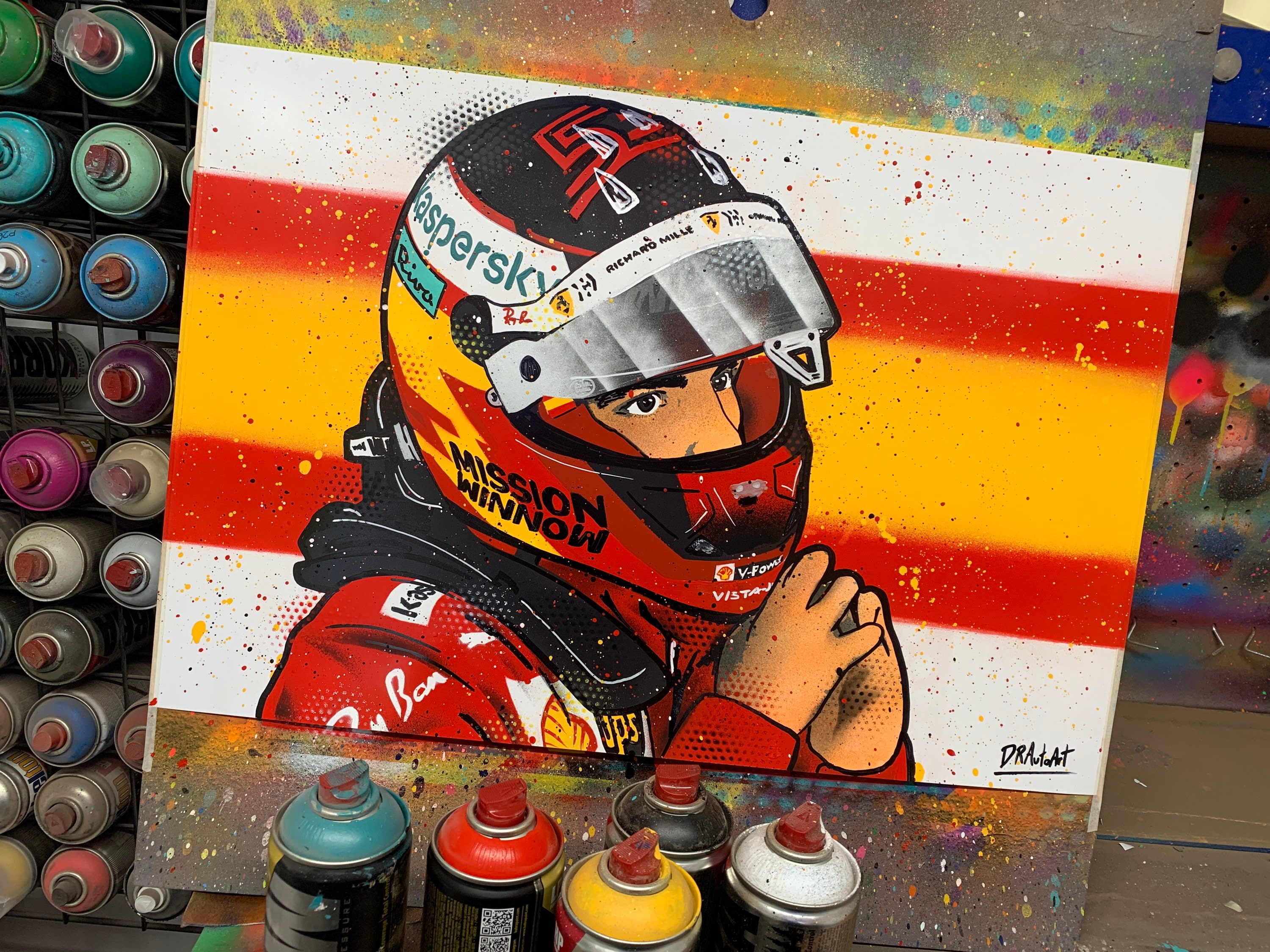 Carlos Sainz Jr, Ferrari Graffiti Painting - Etsy