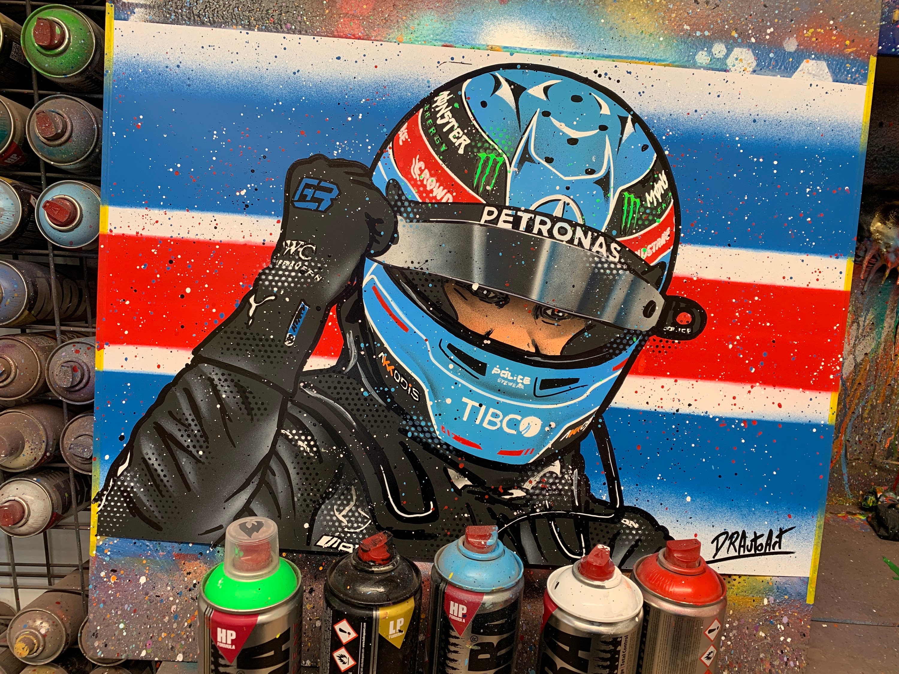 George Russell, 2022 Pole Graffiti Painting - Etsy